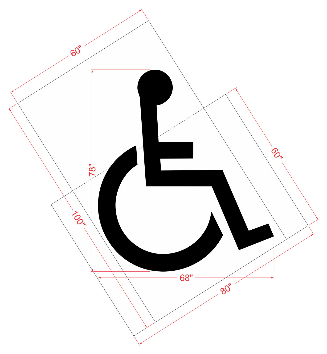 78" ADA Handicap Stencil - RAE Products & Chemicals Corp. - Providing ...