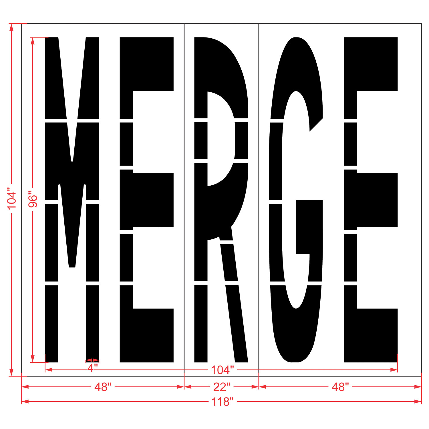 96" Florida DOT MERGE Stencil - RAE Products & Chemicals Corp ...