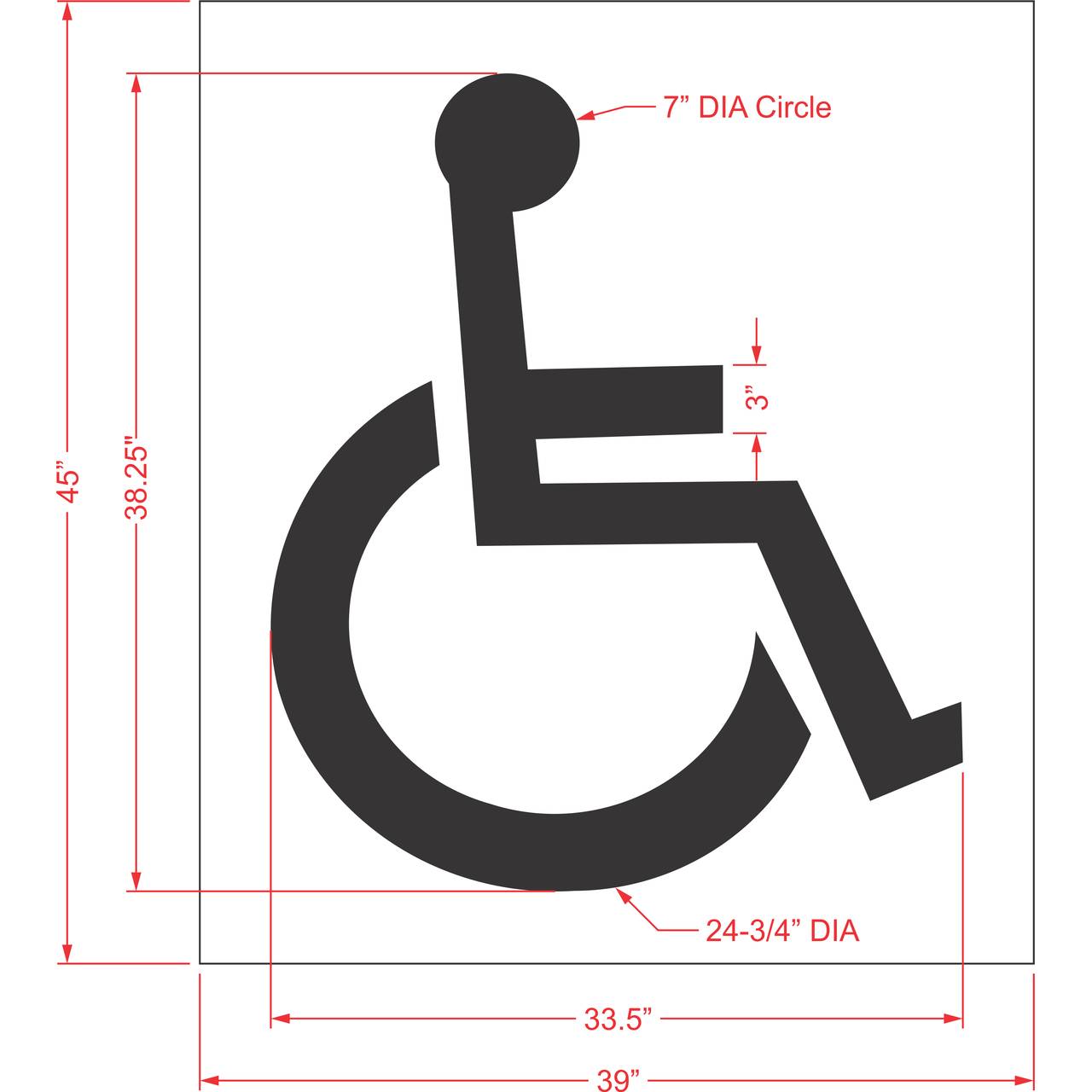 38.25" Alabama DOT Handicap Symbol Stencil - RAE Products & Chemicals ...