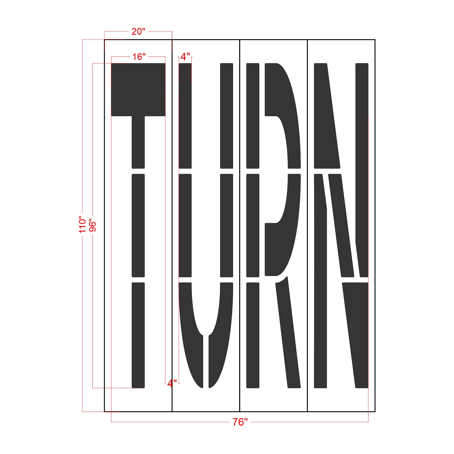 96" California DOT TURN Stencil - RAE Products & Chemicals Corp ...