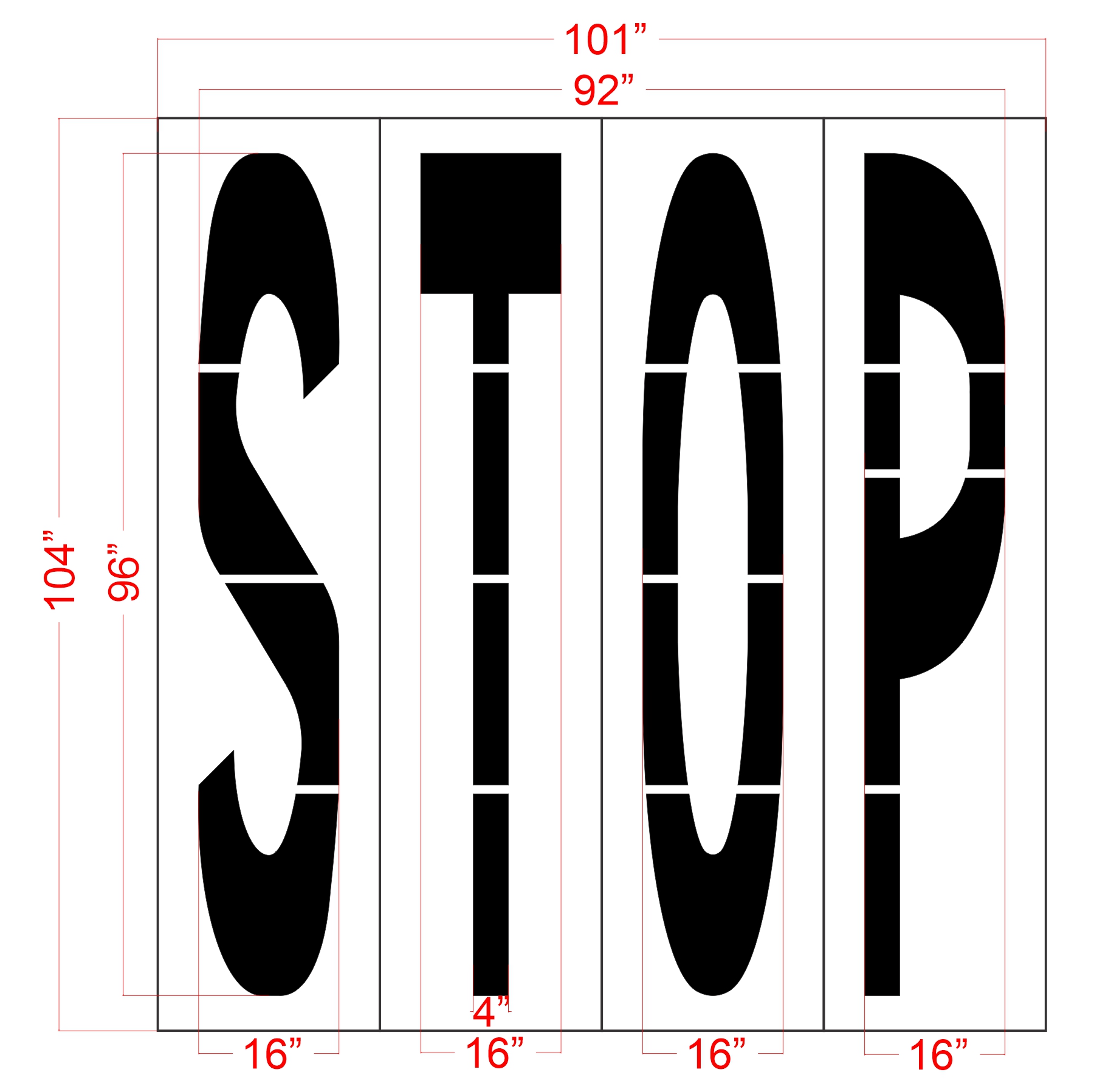 96" Iowa DOT STOP Stencil - RAE Products & Chemicals Corp. - Providing ...
