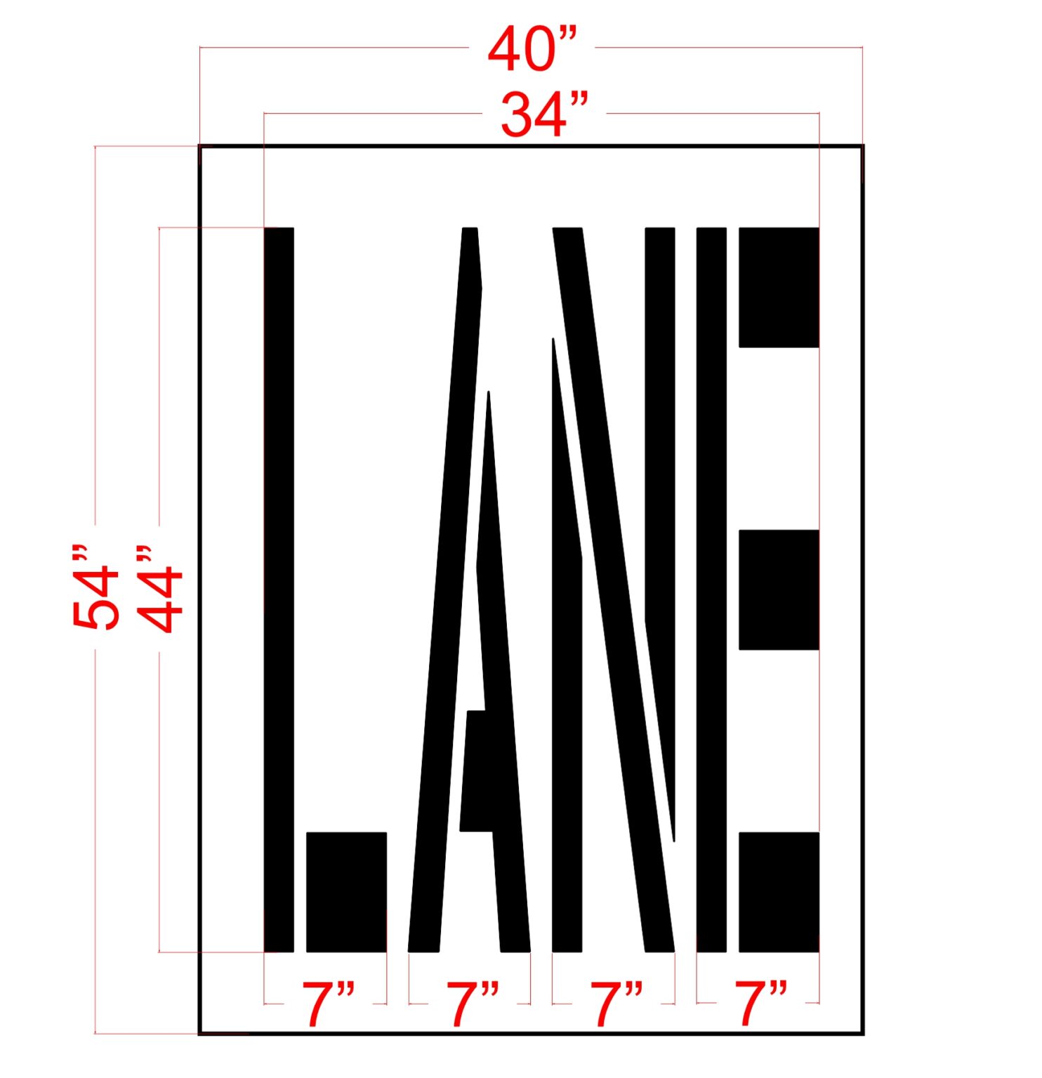 44" Iowa DOT LANE Wording Stencil - RAE Products & Chemicals Corp ...