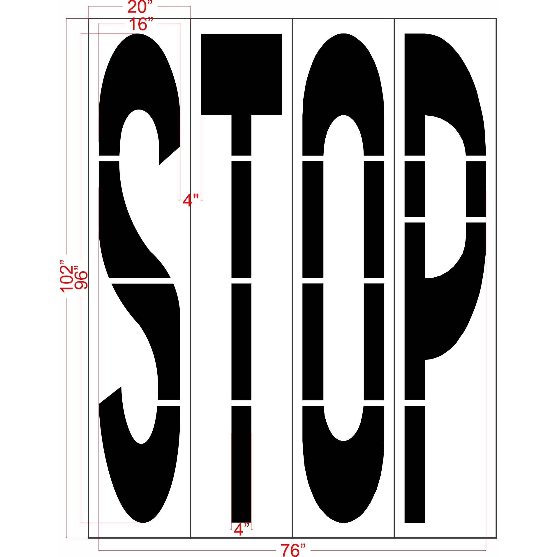 96" North Dakota DOT STOP Stencil - RAE Products & Chemicals Corp ...
