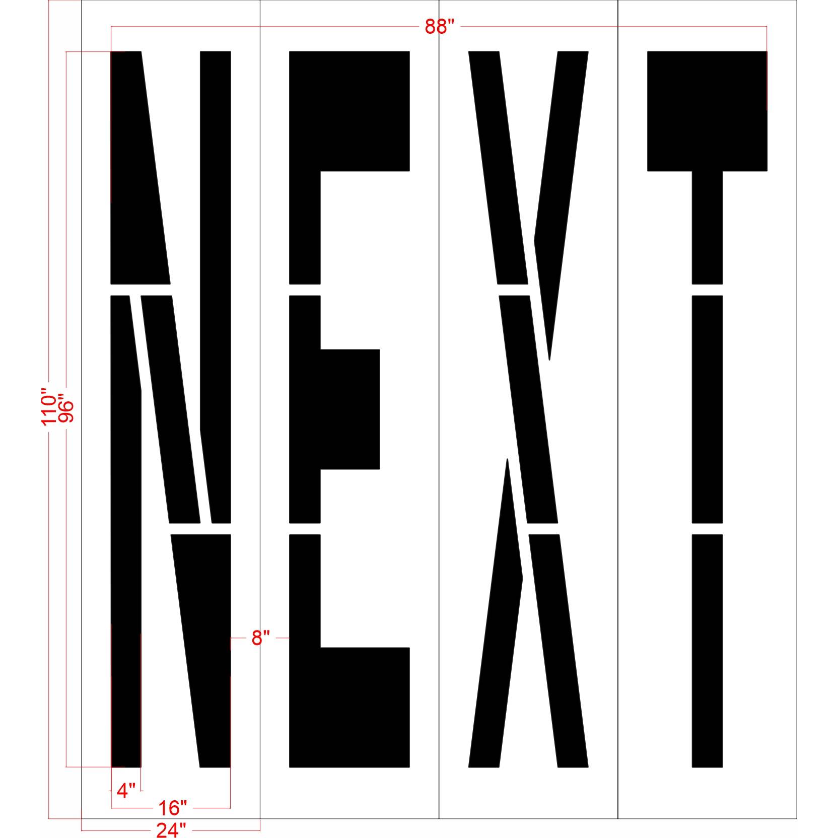 96" Texas DOT NEXT Stencil - RAE Products & Chemicals Corp. - Providing ...