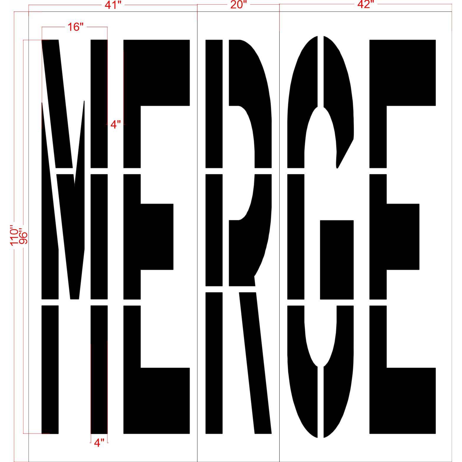 96" Texas DOT MERGE Stencil - RAE Products & Chemicals Corp ...