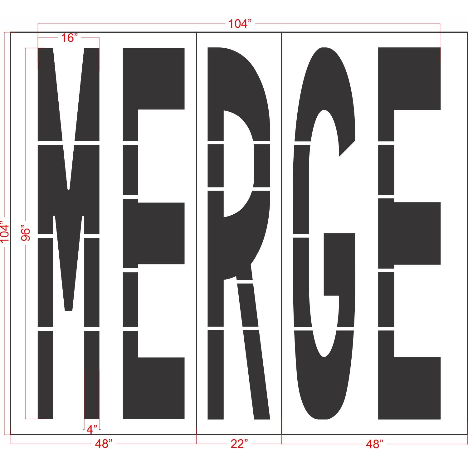 96" Virginia DOT MERGE Stencil - RAE Products & Chemicals Corp ...