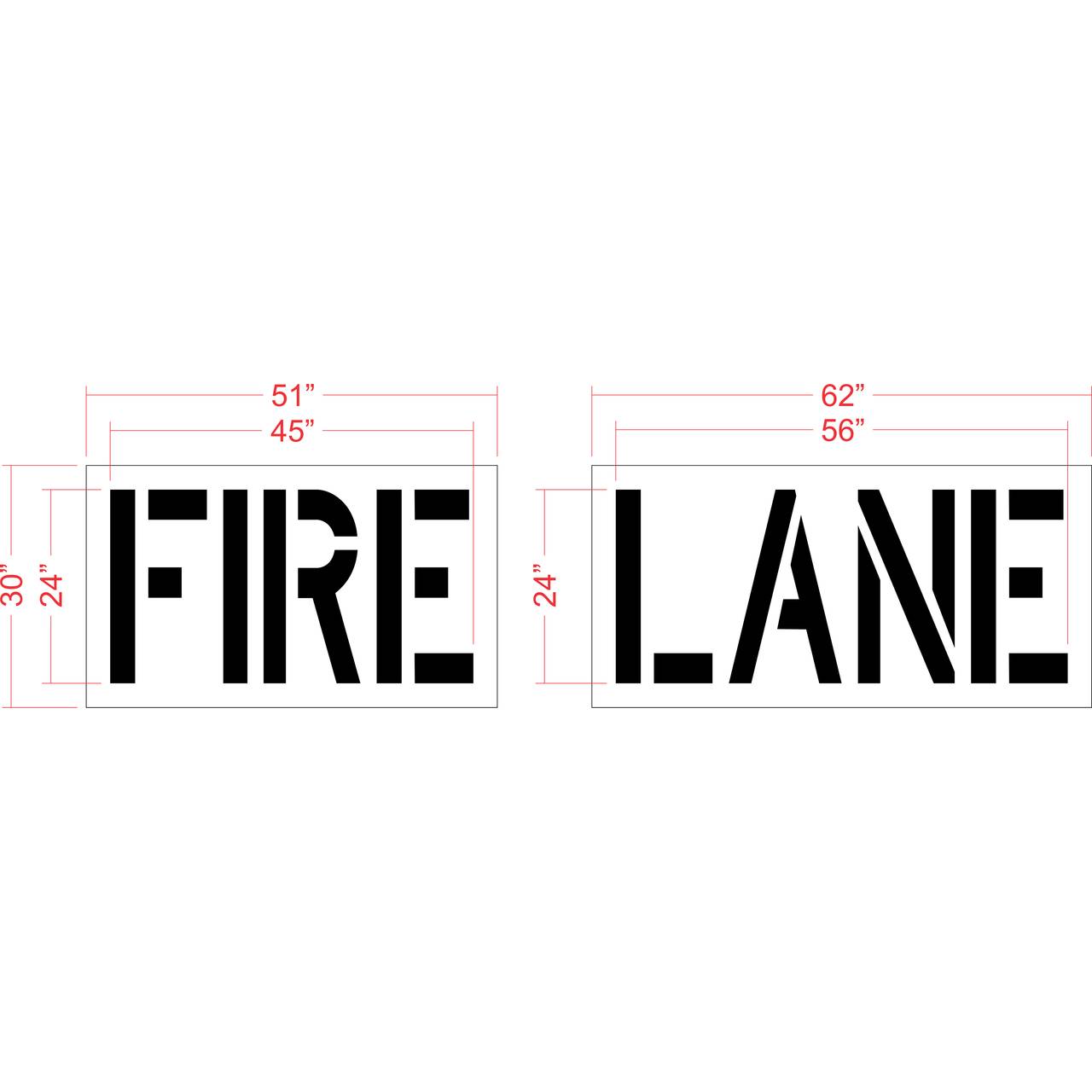 24" FIRE LANE Stencil - RAE Products & Chemicals Corp. - Providing the ...