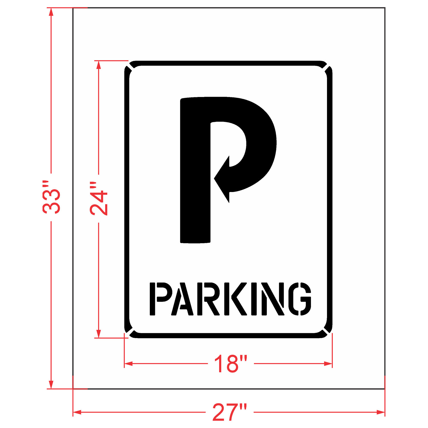 24" Parking Letter P Symbol Stencil - RAE Products & Chemicals Corp ...
