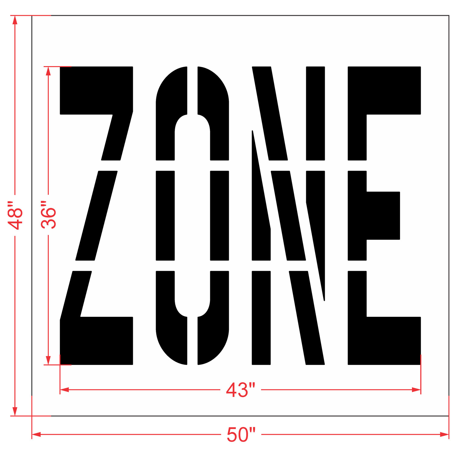 36" ZONE Stencil - RAE Products & Chemicals Corp. - Providing the world ...