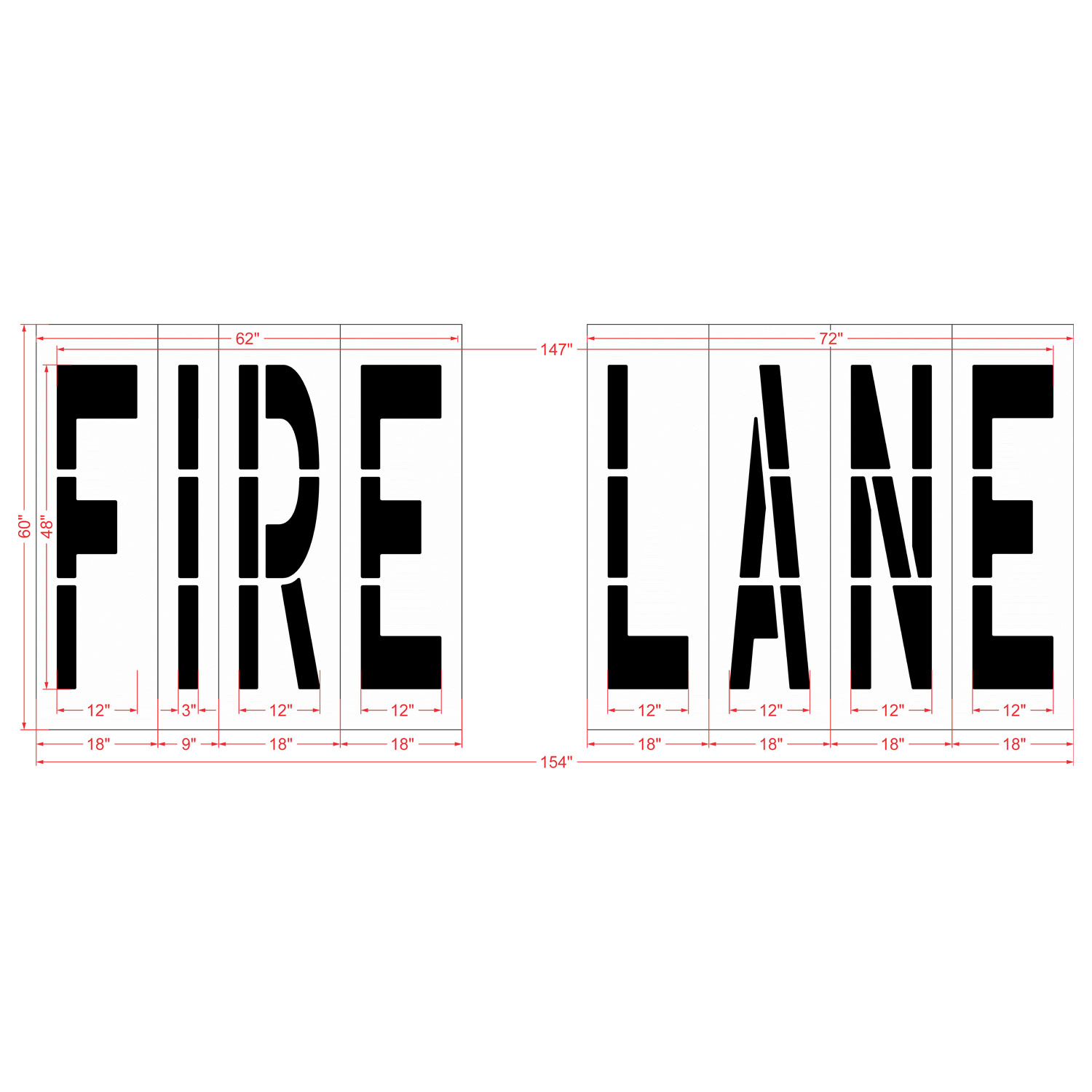 48" FIRE LANE Stencil - RAE Products & Chemicals Corp. - Providing the ...