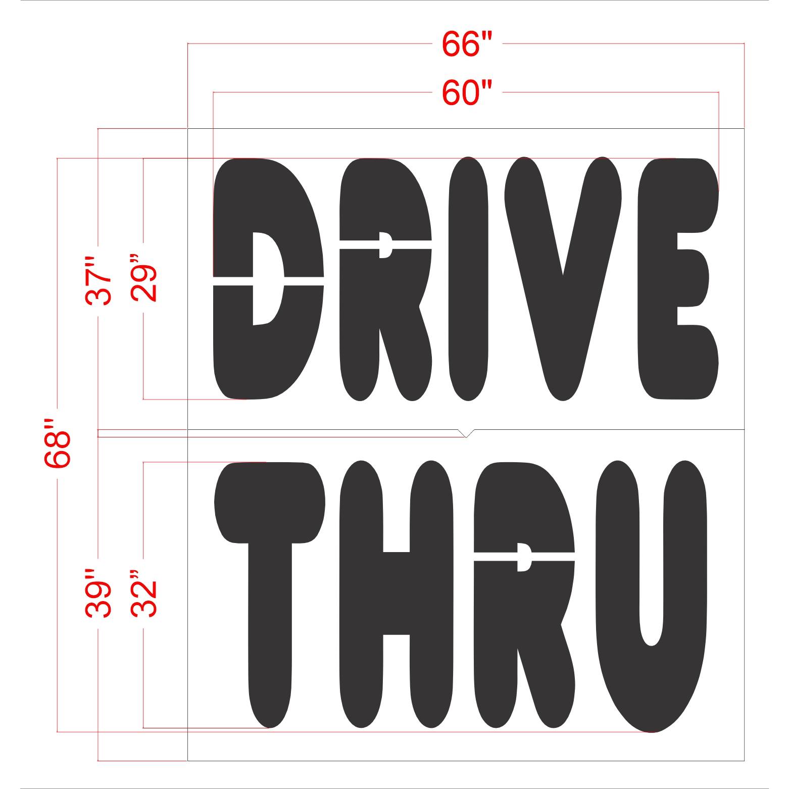 68" Dunkin' Donuts DRIVE THRU Stencil - RAE Products & Chemicals Corp ...