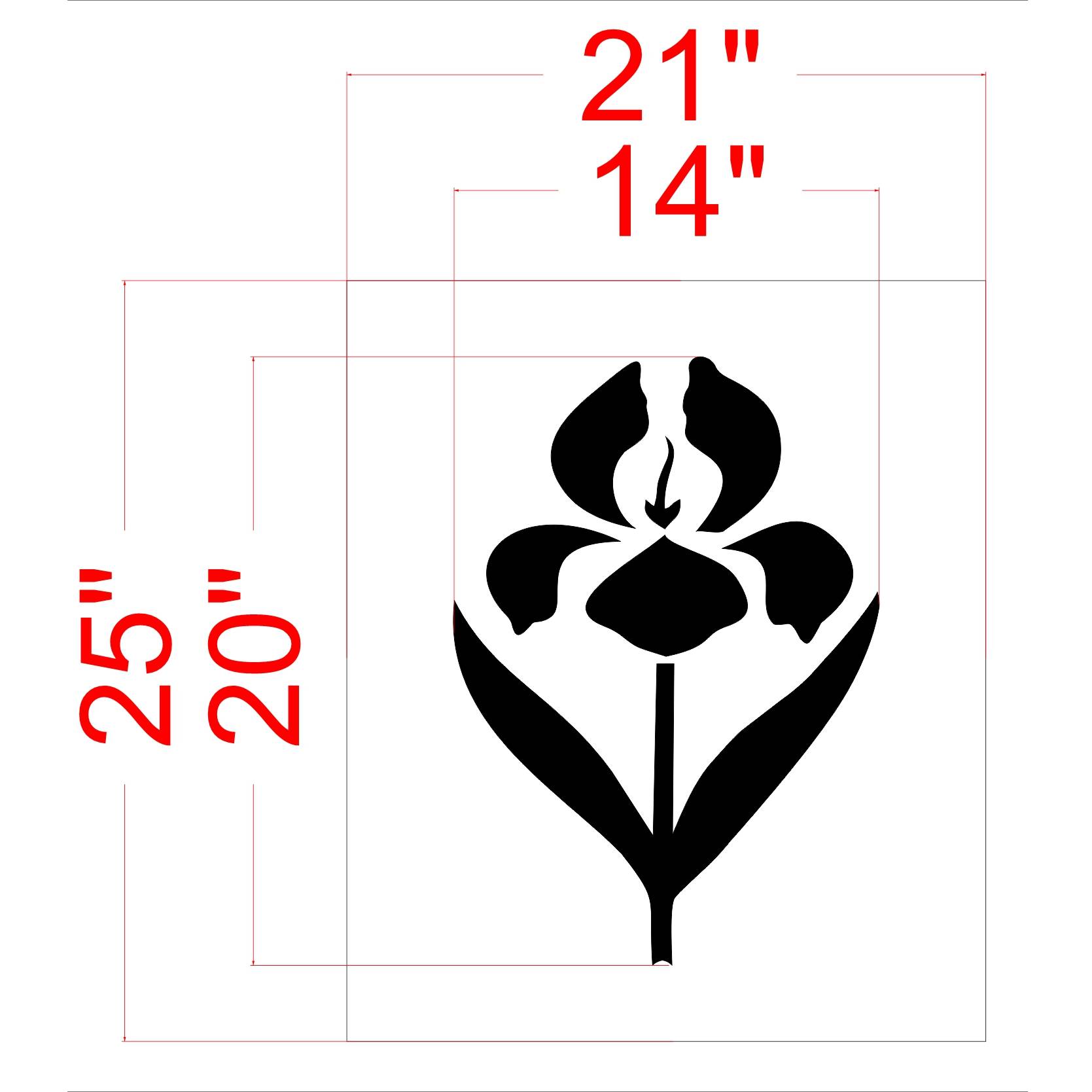 20" x 14" Iris Flower Stencil - RAE Products & Chemicals Corp ...