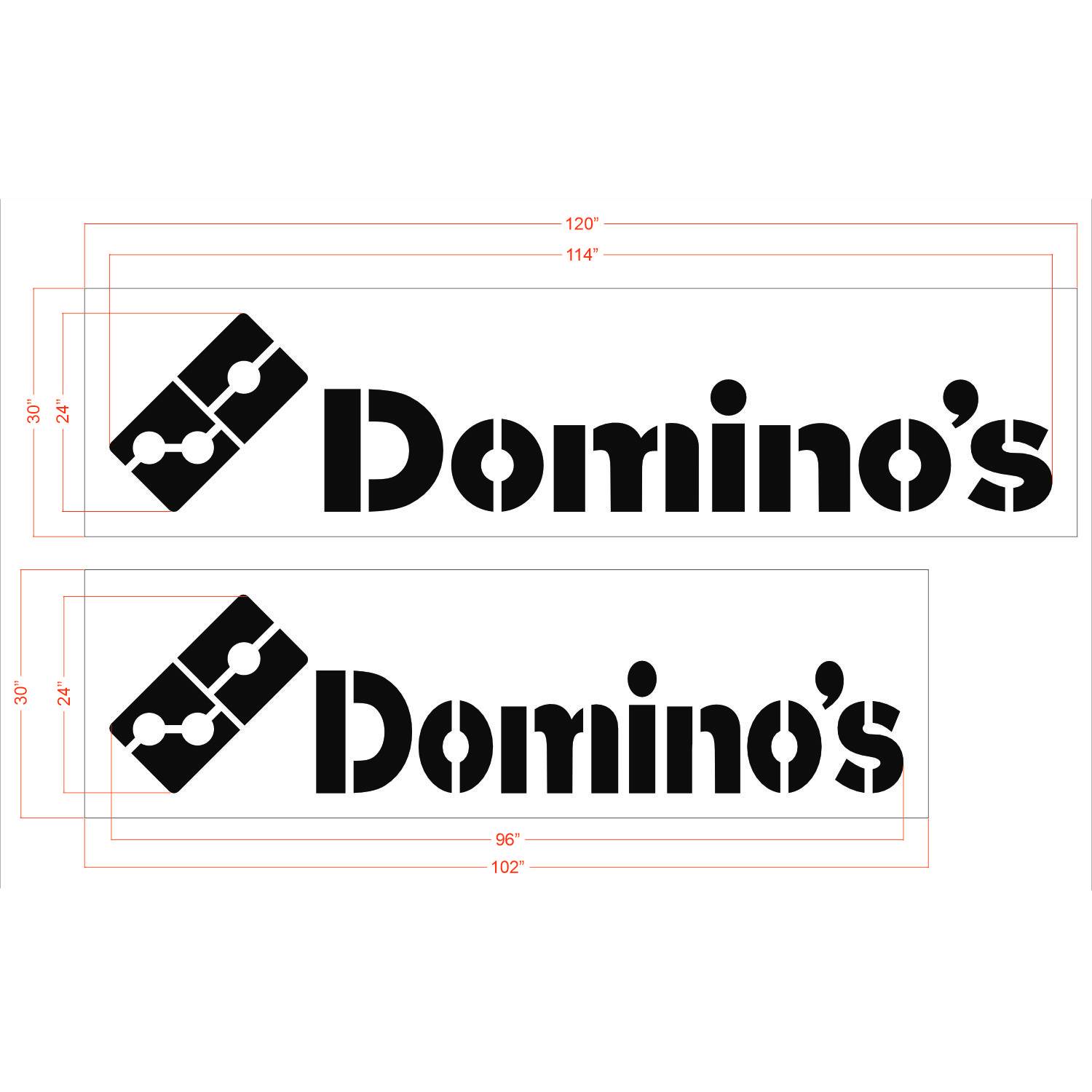 24" Domino's Logo Wording Stencil - RAE Products & Chemicals Corp ...