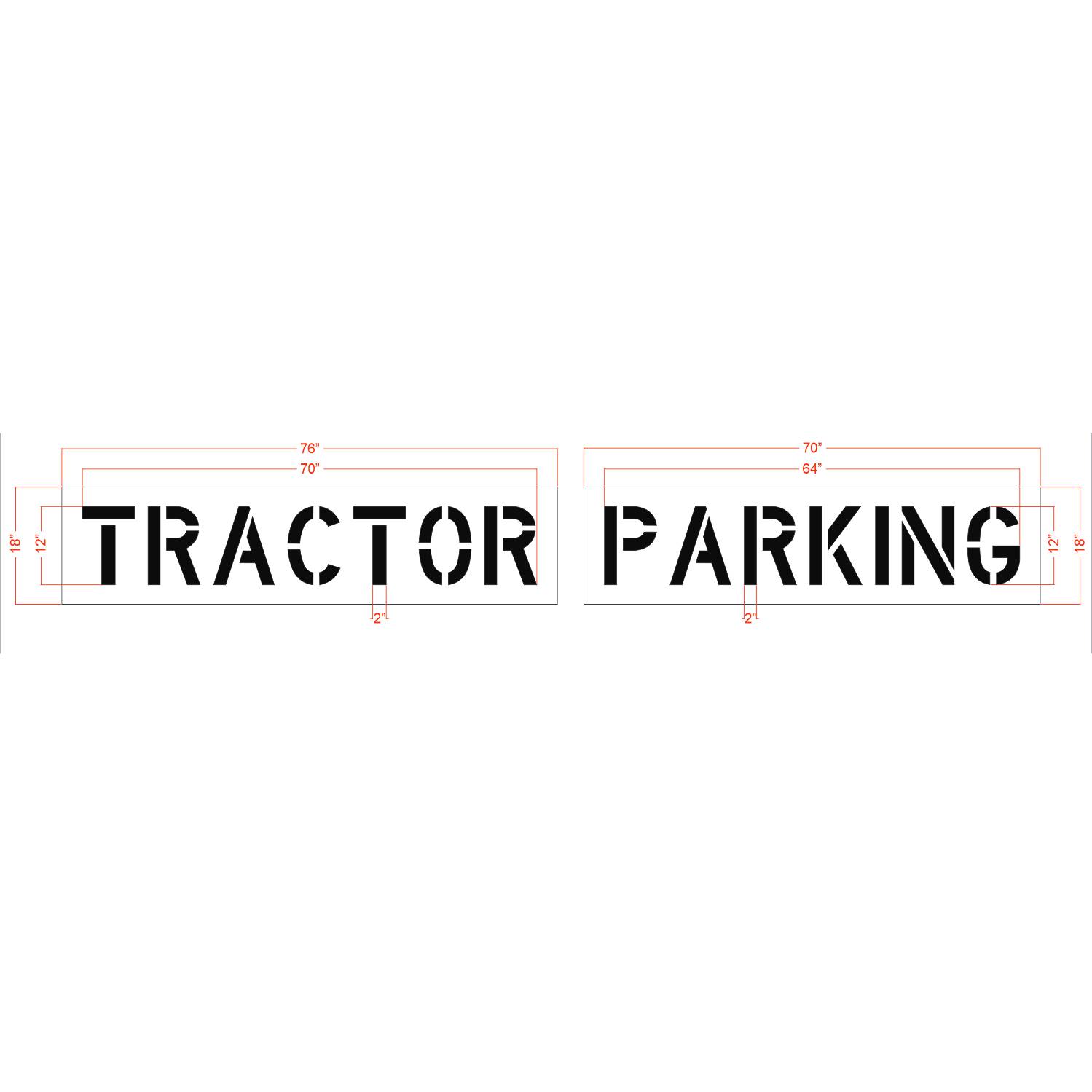 12" Target TRACTOR PARKING Stencil - RAE Products & Chemicals Corp ...