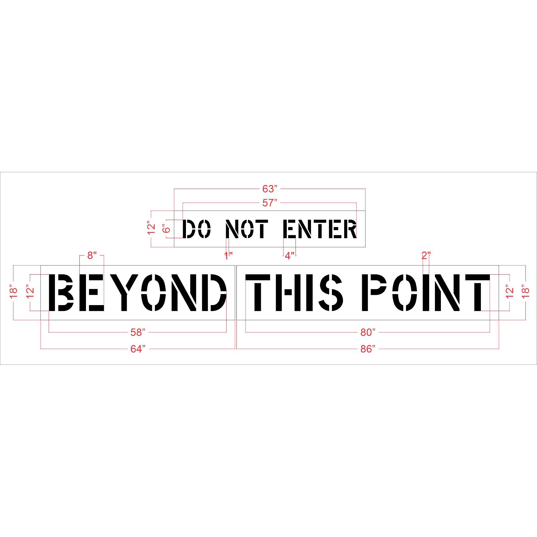 12" DO NOT ENTER BEYOND THIS POINT Stencil - RAE Products & Chemicals ...