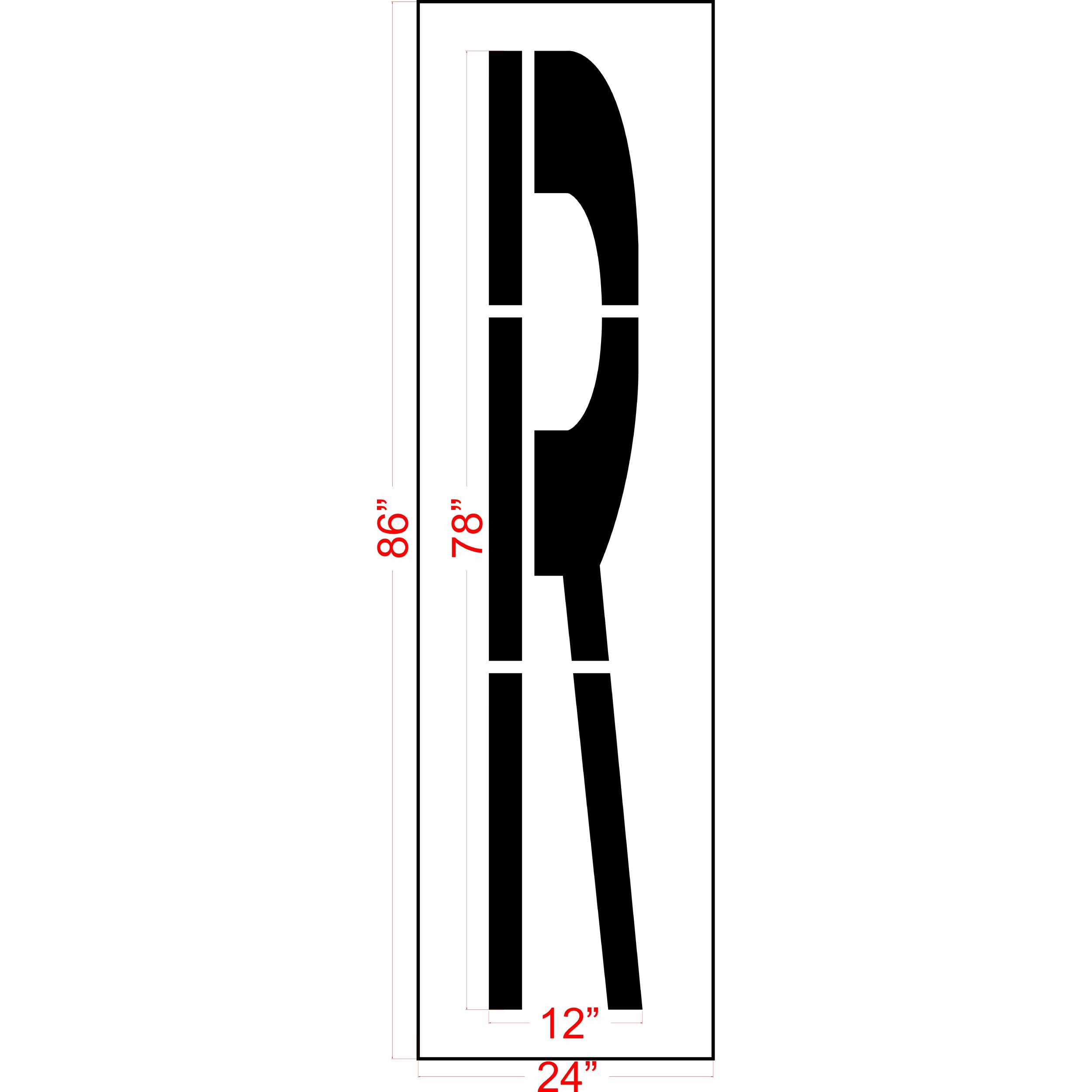 72" Philadelphia DOT Railroad Crossing Letter R Stencil - RAE Products ...